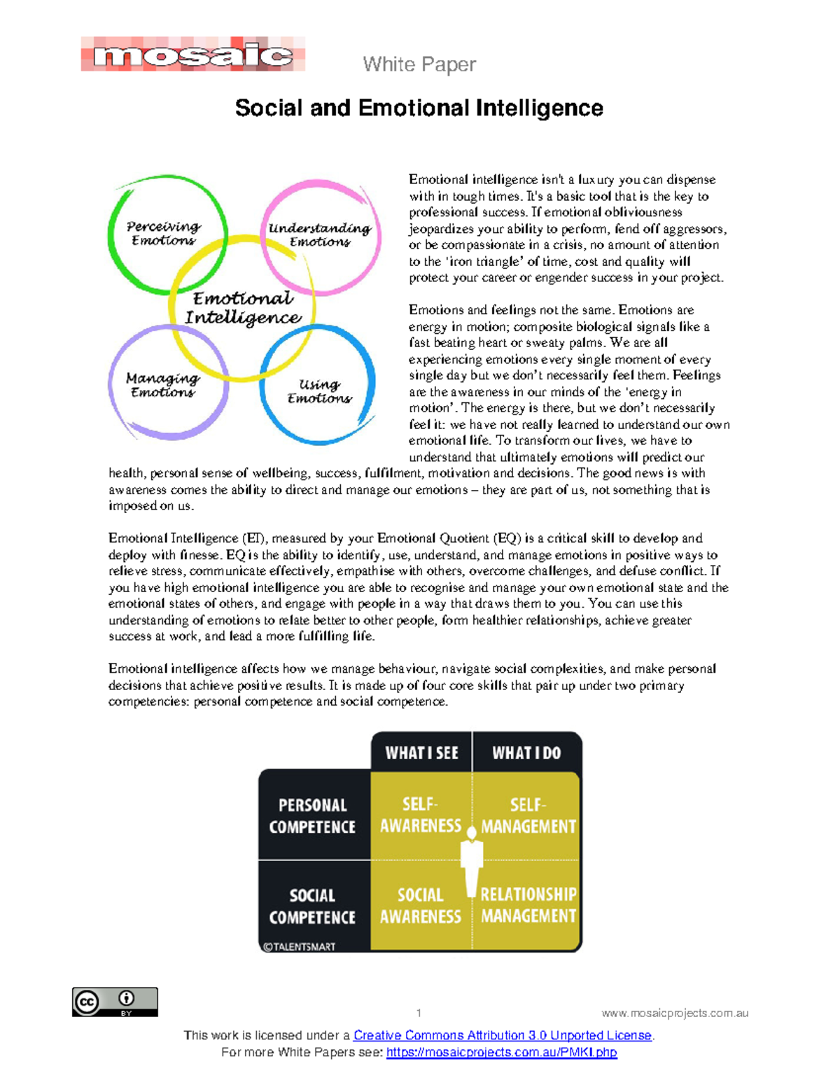 WP1008 Emotional Intellegence - Social and Emotional Intelligence 1 ...
