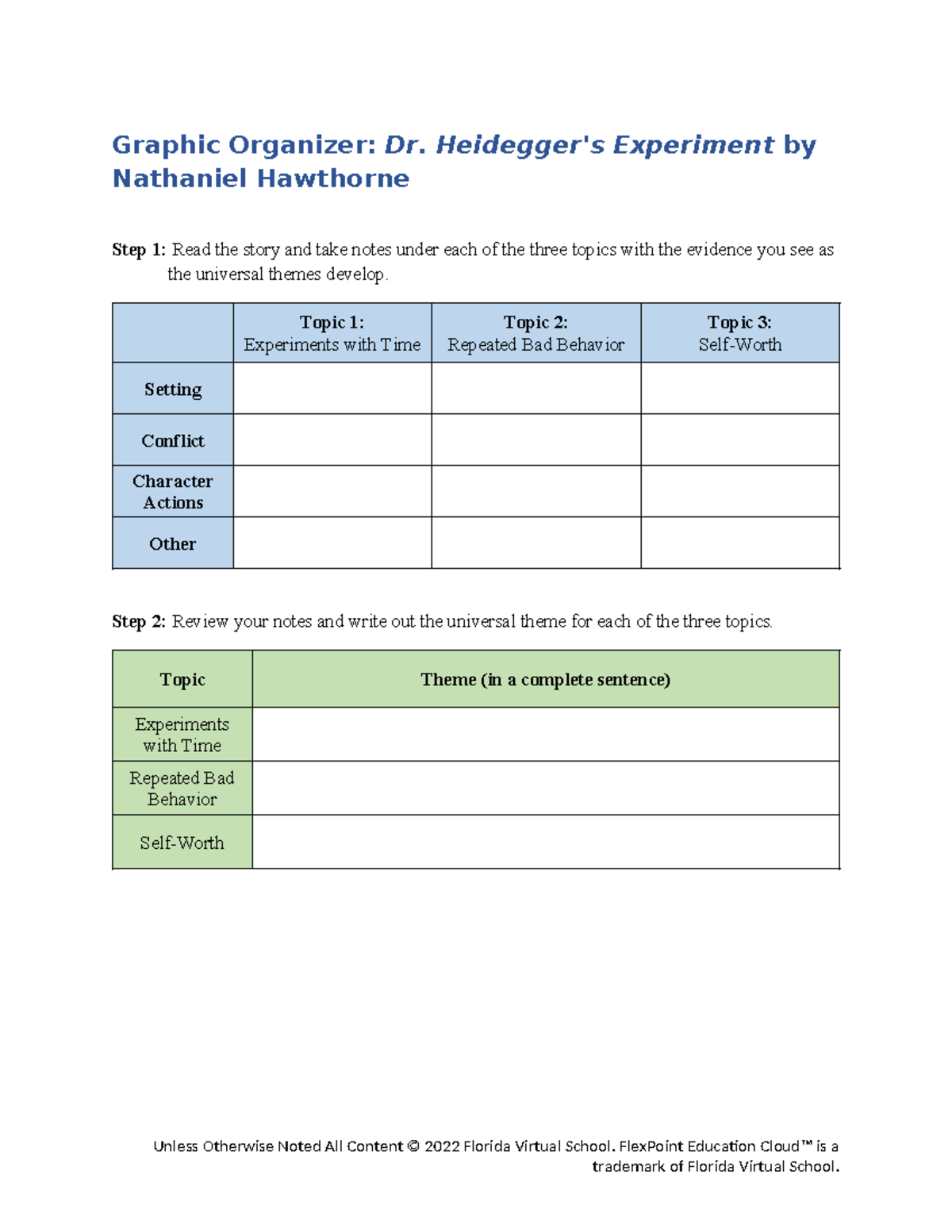 Graphic organizer - eeeeeeeeeeeeeee - Graphic Organizer: Dr. Heidegger ...