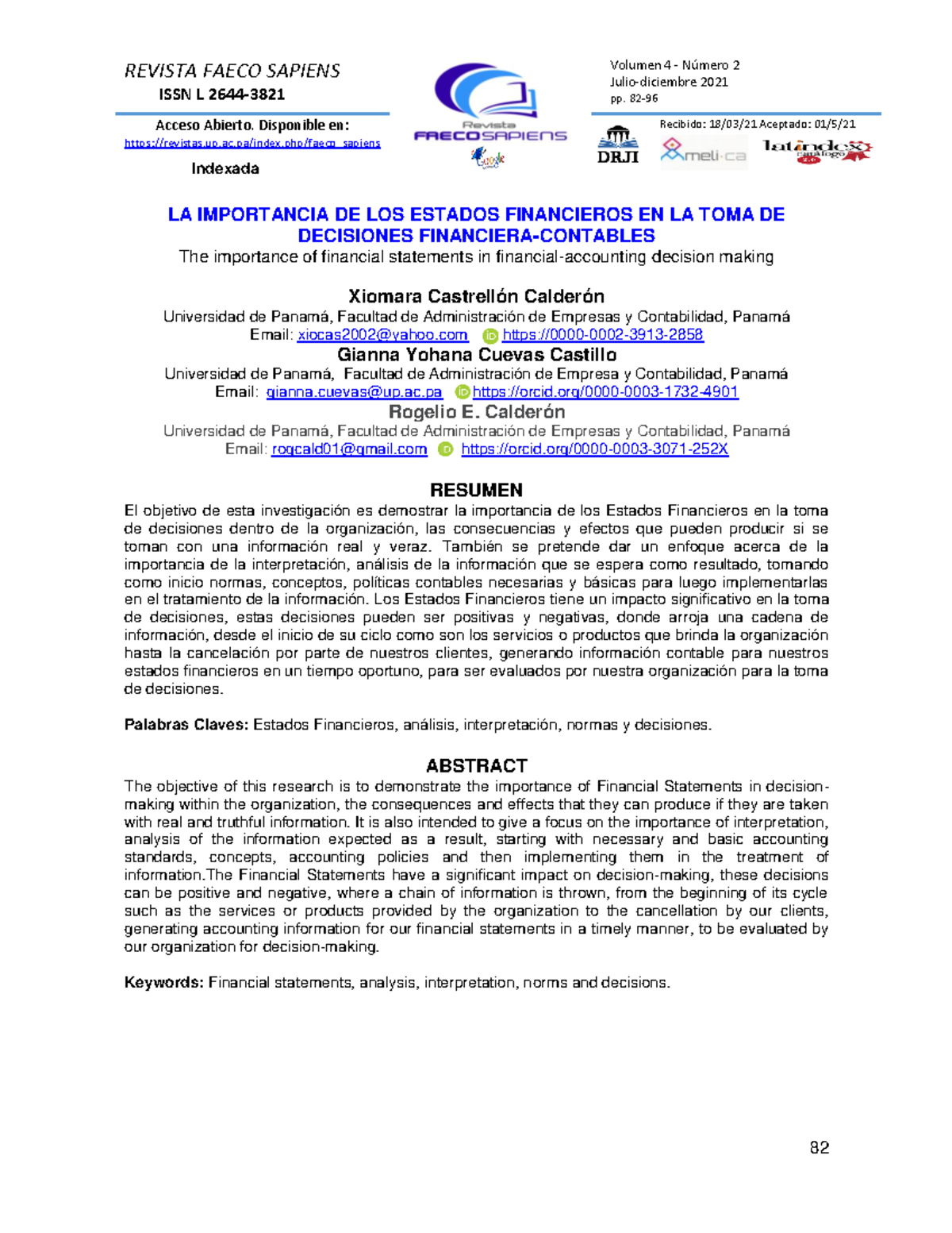 Faeco,+5 - otrtos - REVISTA FAECO SAPIENS ISSN L 2644- 3821 Julio ...