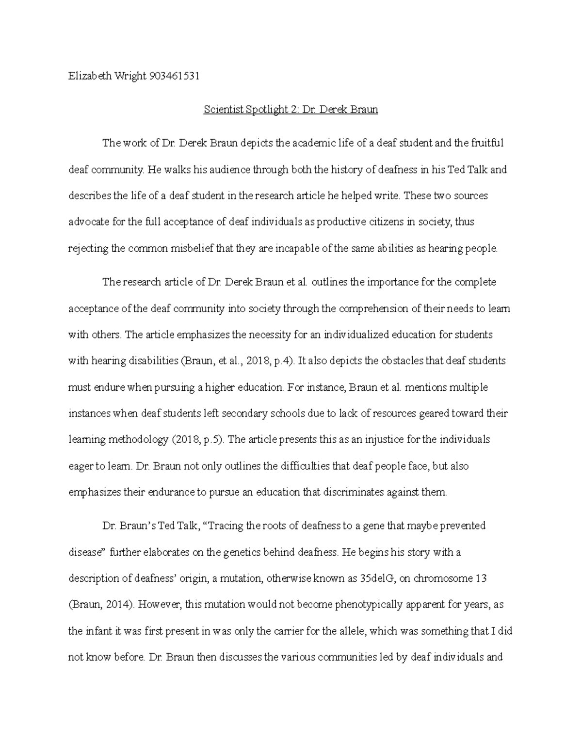 Scientist Spotlight 2 - Elizabeth Wright 903461531 Scientist Spotlight ...