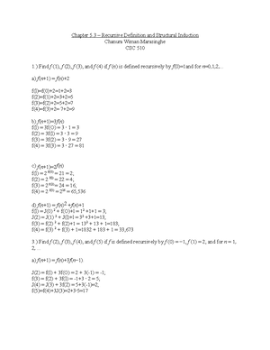 Chapter 5.4 Assignment - Chapter 5 – Recursive Algorithms Chanura Wiman Marasinghe CSC 510 ...