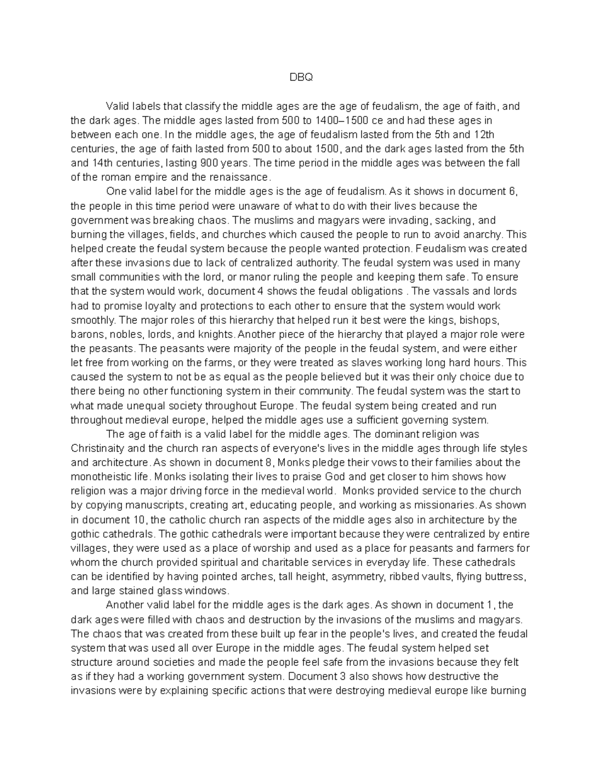 DBQ Witch Craze 2022 - DBQ Valid labels that classify the middle ages ...