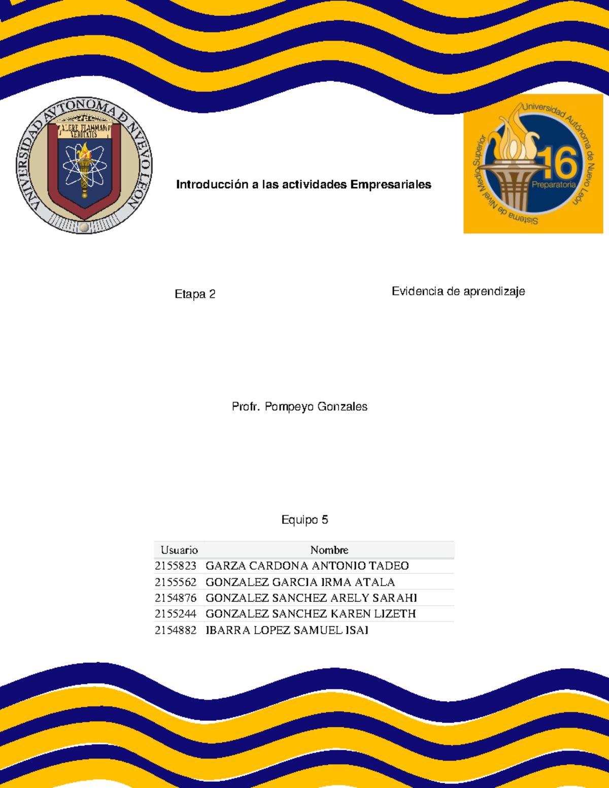Eq5 Etapa 2 Ev A Mcmlii - Evidencia de aprendizaje - Mi Conexion al ...