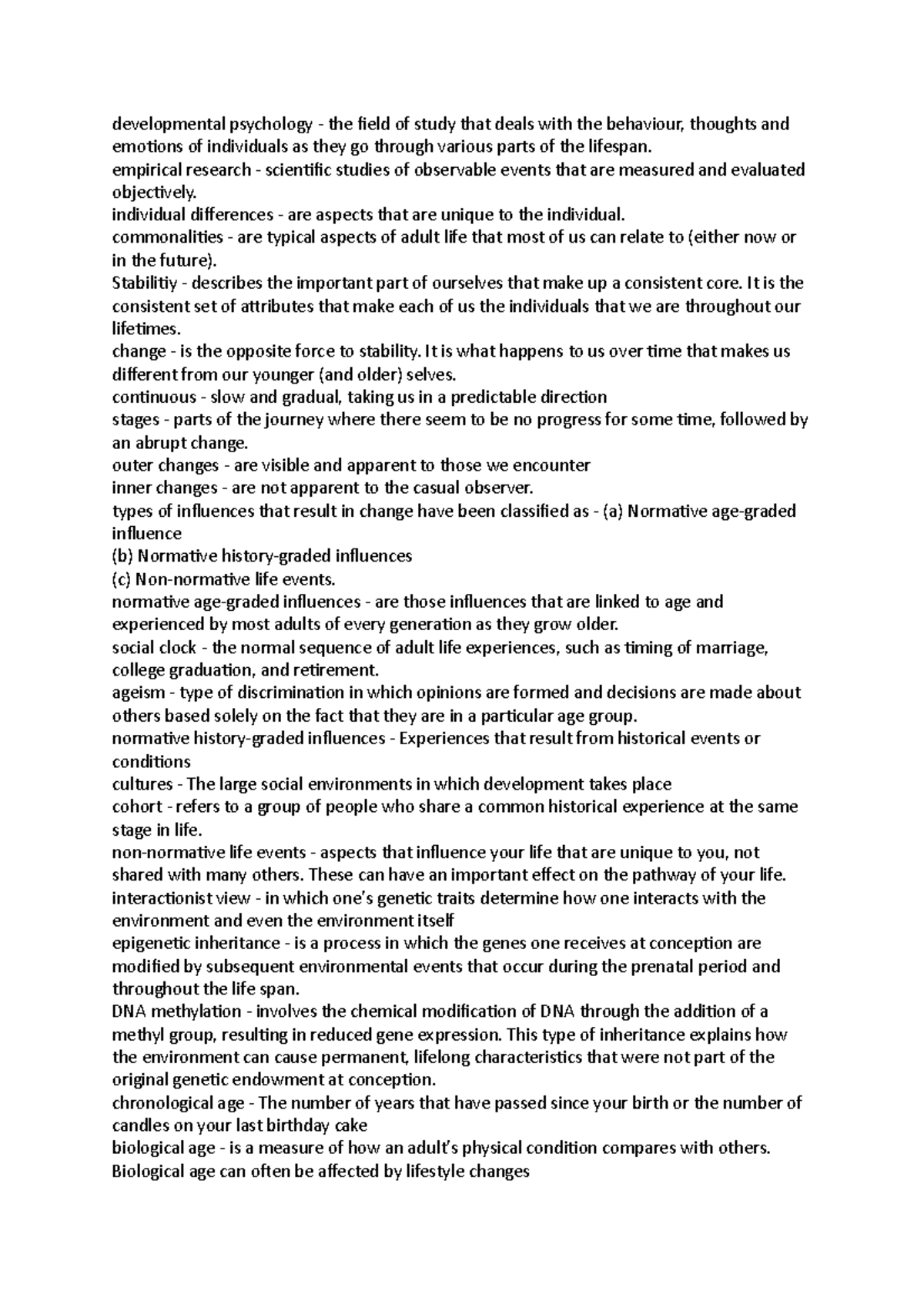 Quizlet 302 - concepts - developmental psychology - the field of study ...