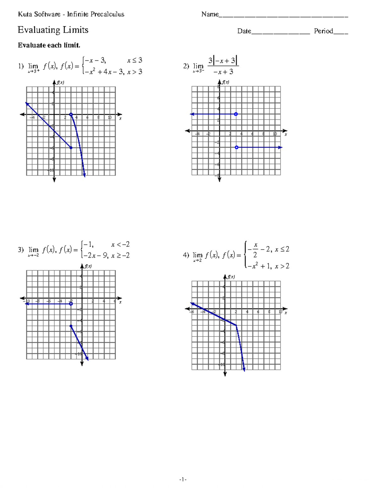 14 - Limits at Jump Discontinuities and Kinks - ©w l 2 y 0 A 1 F 6 a ...