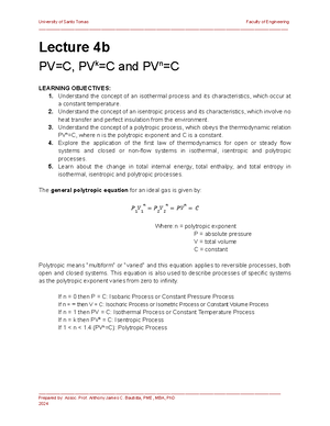 Lecture 4b PVk=C Problem Set KEY - Thermodynamics - 4. P T k 91 130 KJ 2 P2 T2 2 V2 V S ...