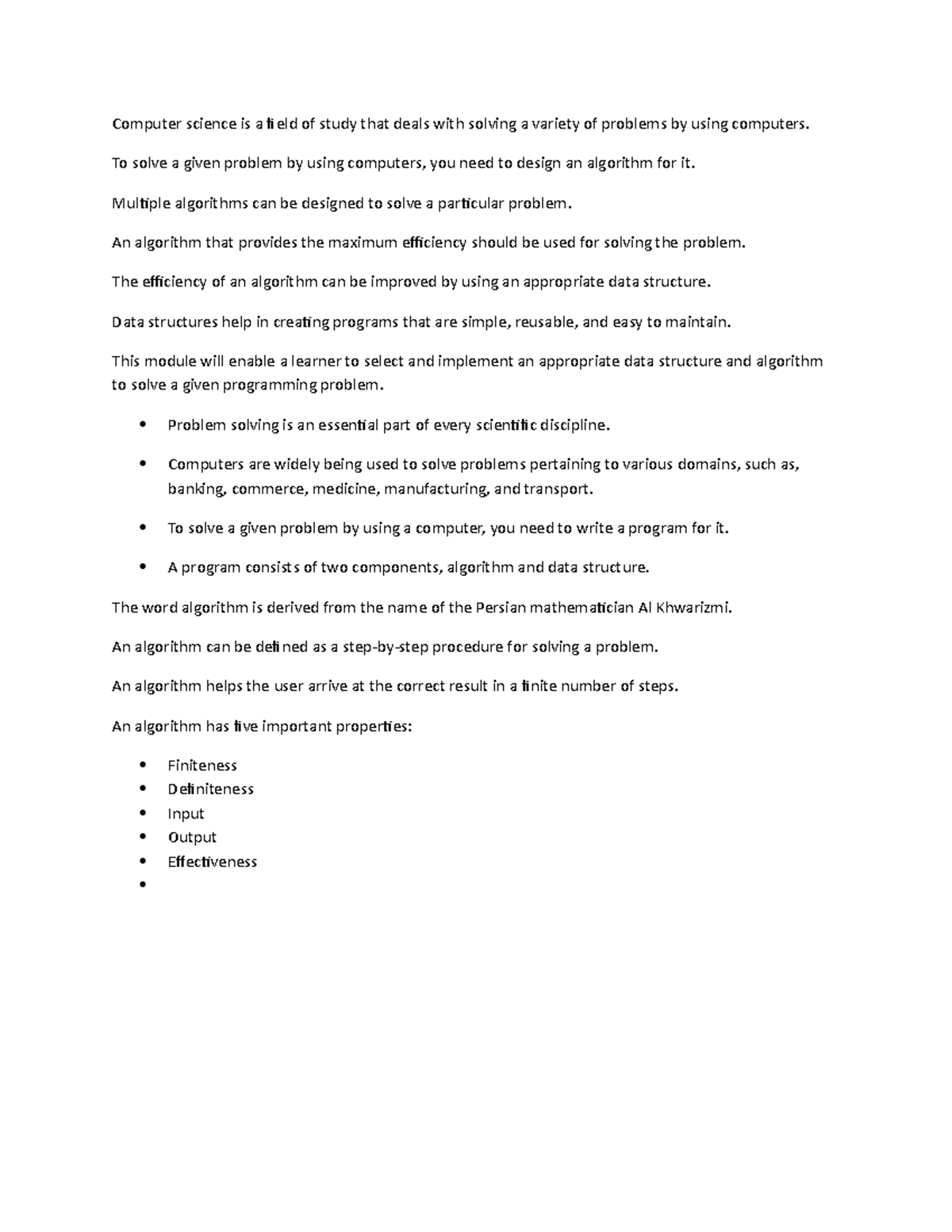 Problems using computers - Computer science is a field of study that ...