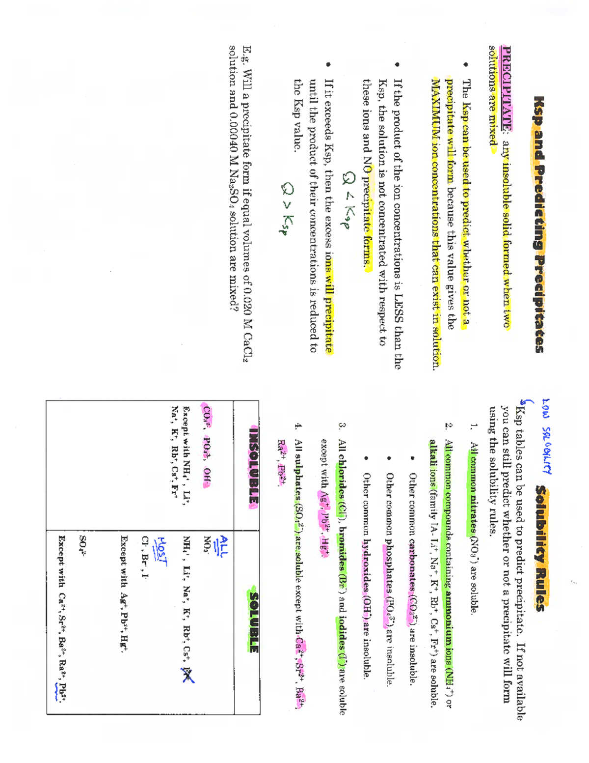 Predicting precipitate note and example - Studocu