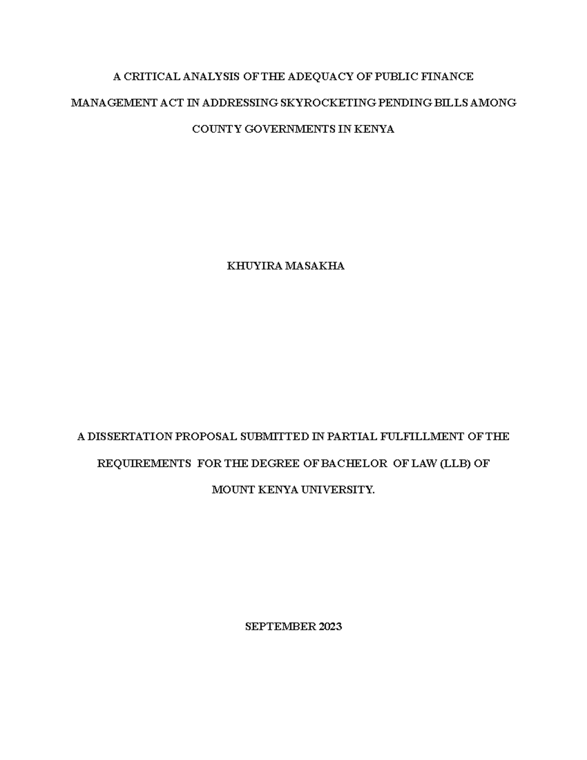 KDF. project (Autosaved) - A CRITICAL ANALYSIS OF THE ADEQUACY OF ...