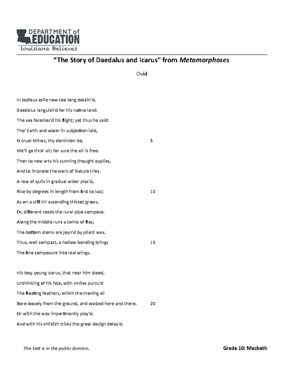 The Storyof Daedalusand Icarus - “The Story of Daedalus and Icarus ...