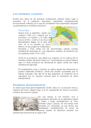 Las Primeras Ciudades - Resumen Historia de la forma urbana ...
