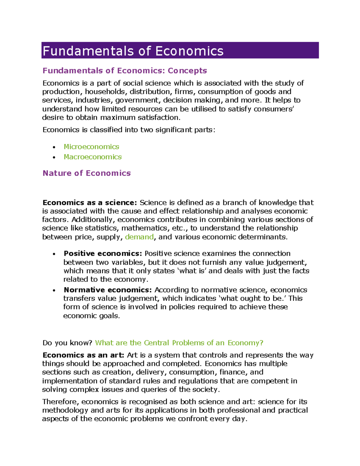 Fundamentals of Economics - Fundamentals of Economics Fundamentals of ...