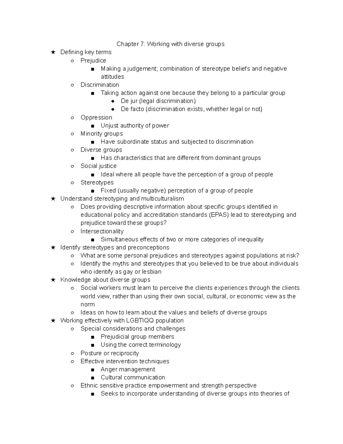 Chapter 7: working with diverse groups - Chapter 7: Working with ...