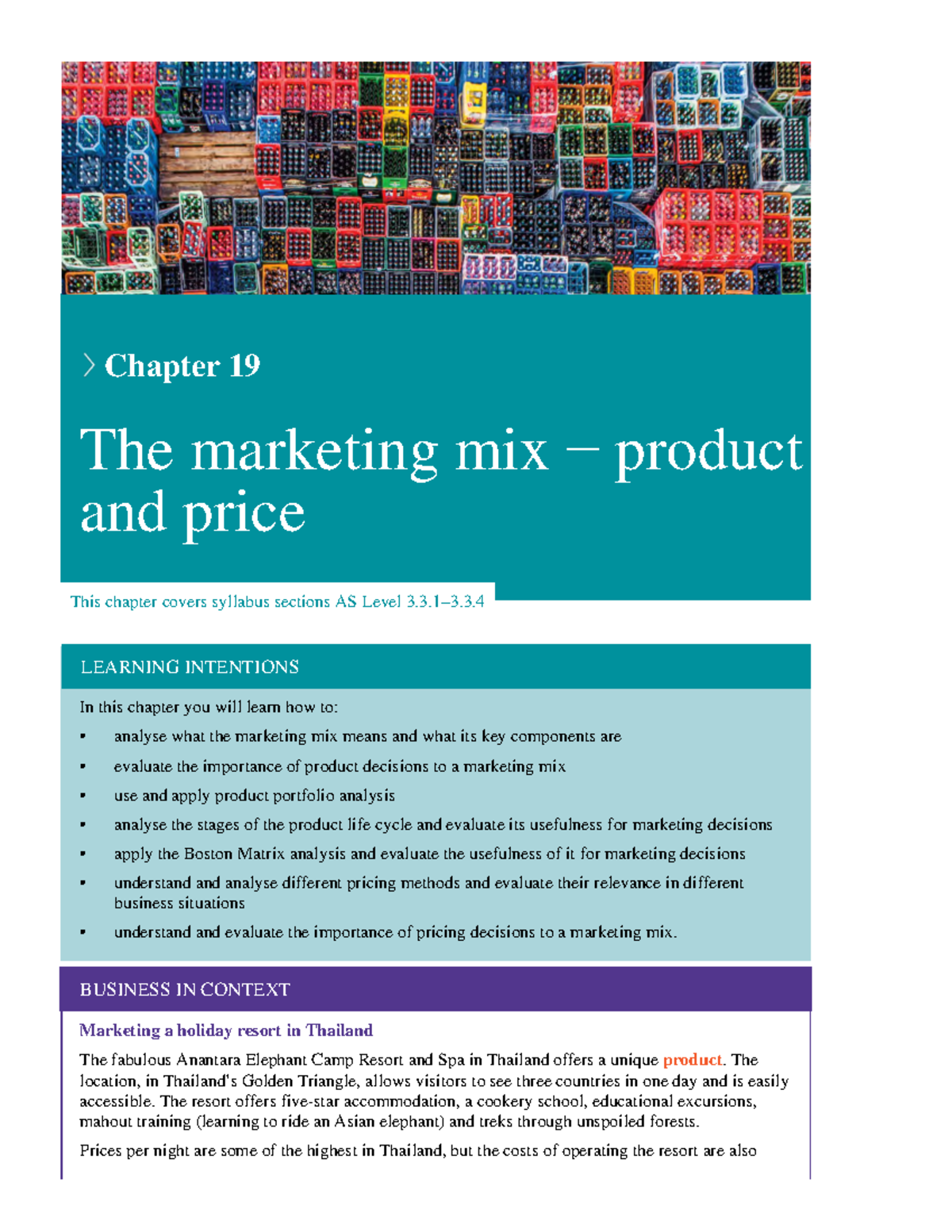 Chapters 19, 20 and 21 - Marketing Mix and Analysis - Studocu