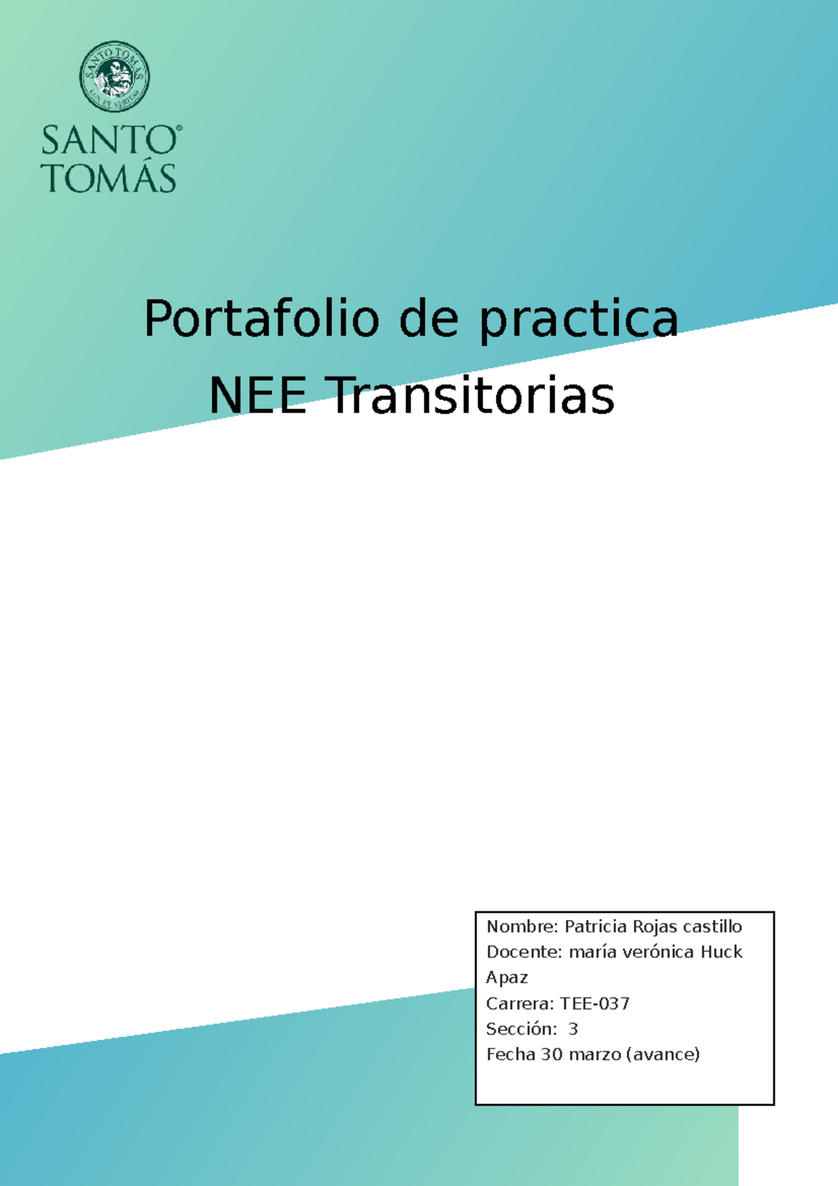 Patricia rojas portafolio practiva - Nombre: Patricia Rojas castillo ...