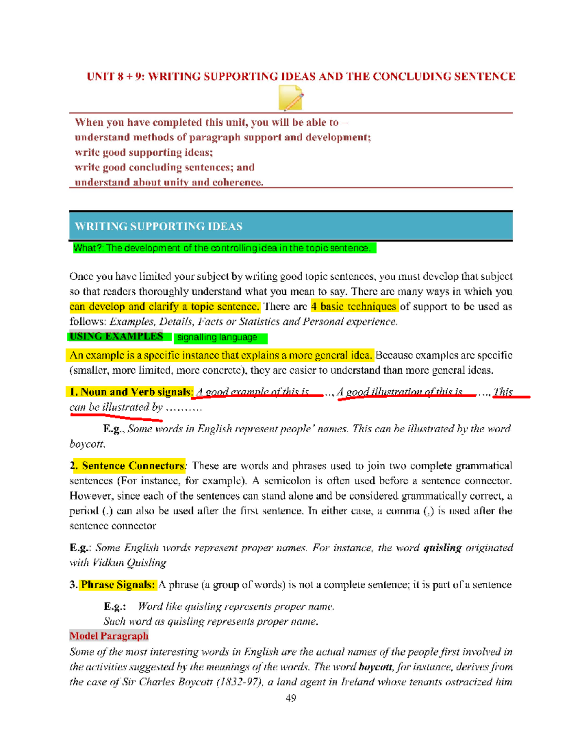 Basic Writing Unit 8+9 - Basic writting - Studocu