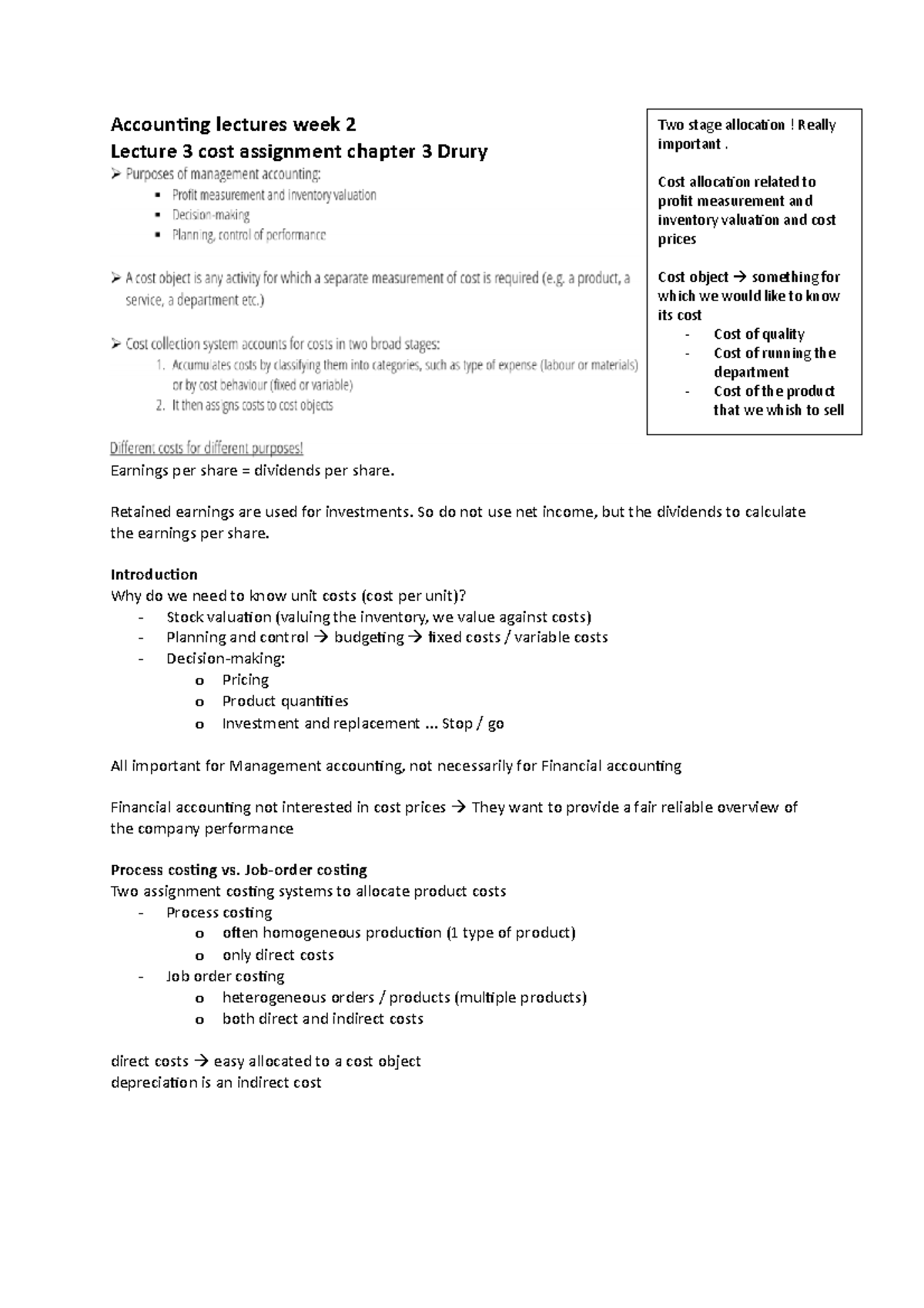 Lectures week 2 accounting - Accounting lectures week 2 Lecture 3 cost assignment chapter 3 ...