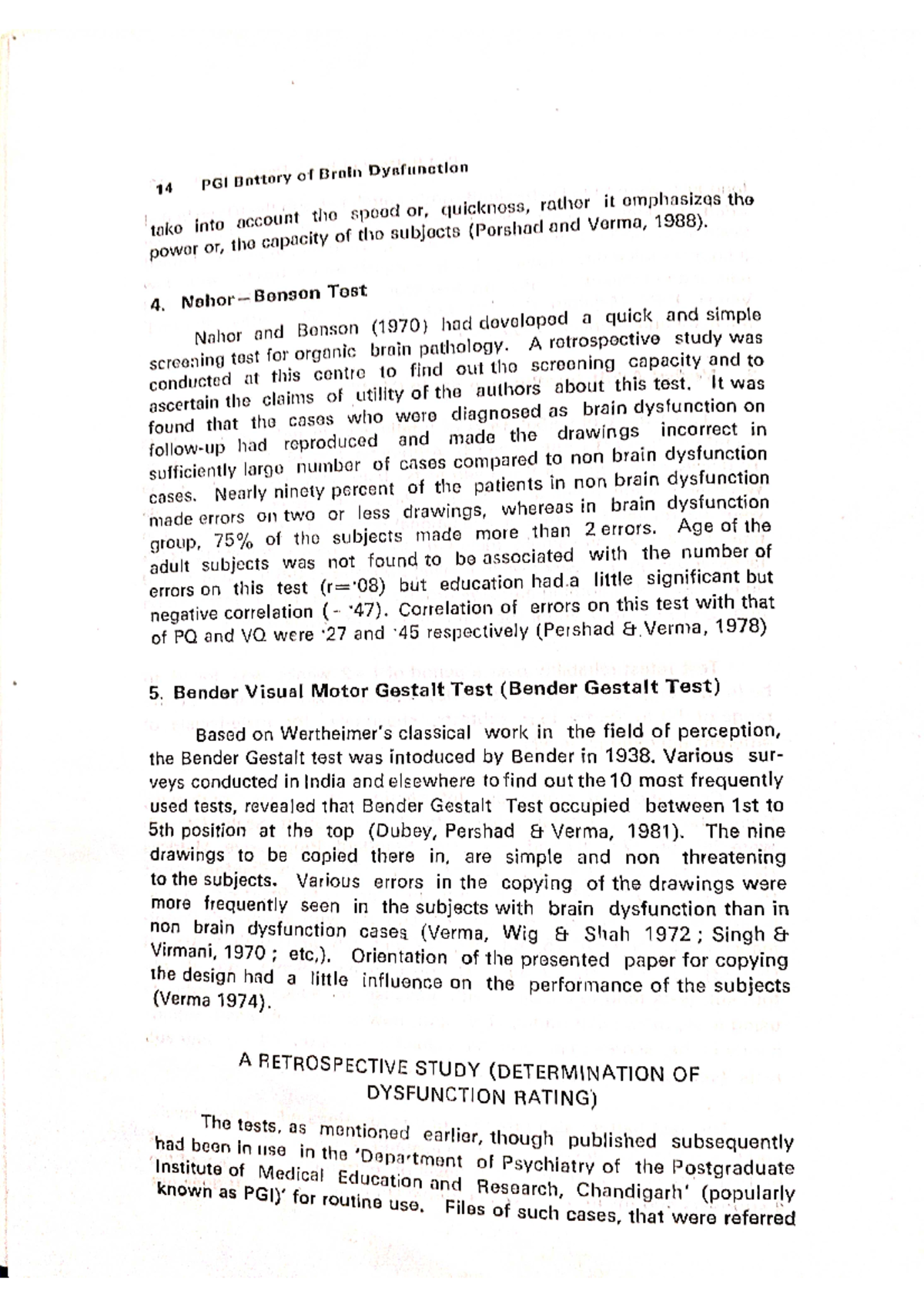 bender gestalt visual motor test manual - Abnormal Psychology - Studocu
