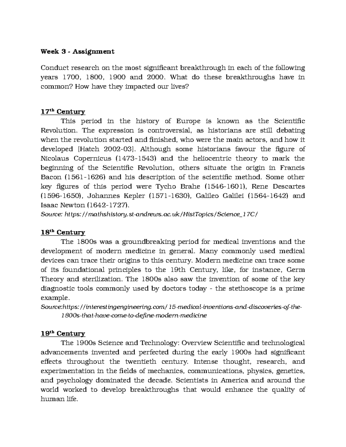 3assignment - Assignment in STS - Week 3 - Assignment Conduct research ...
