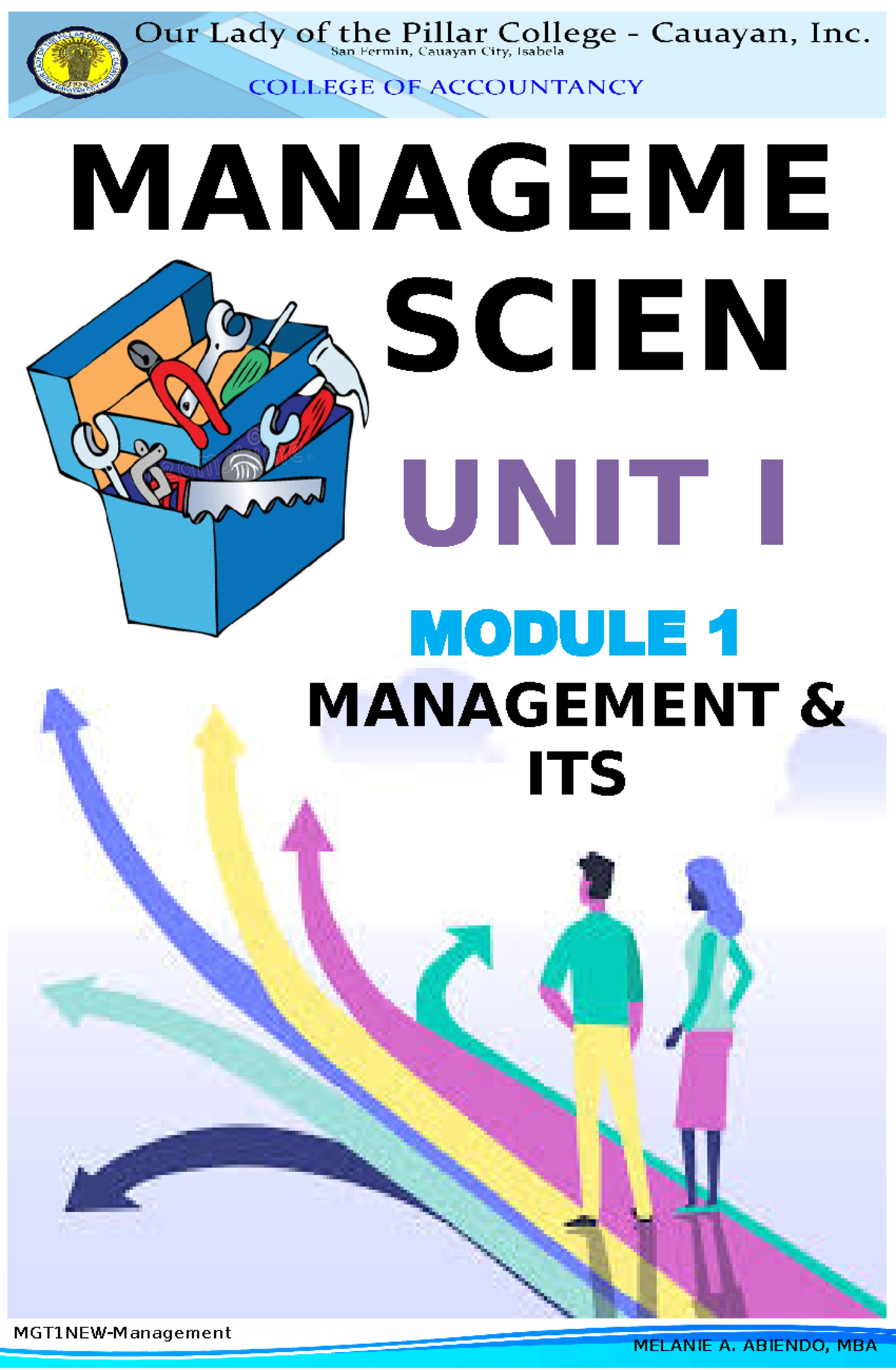 Module 1 - Management science - MODULE 1 MANAGEMENT & ITS UNIT I SCIEN ...
