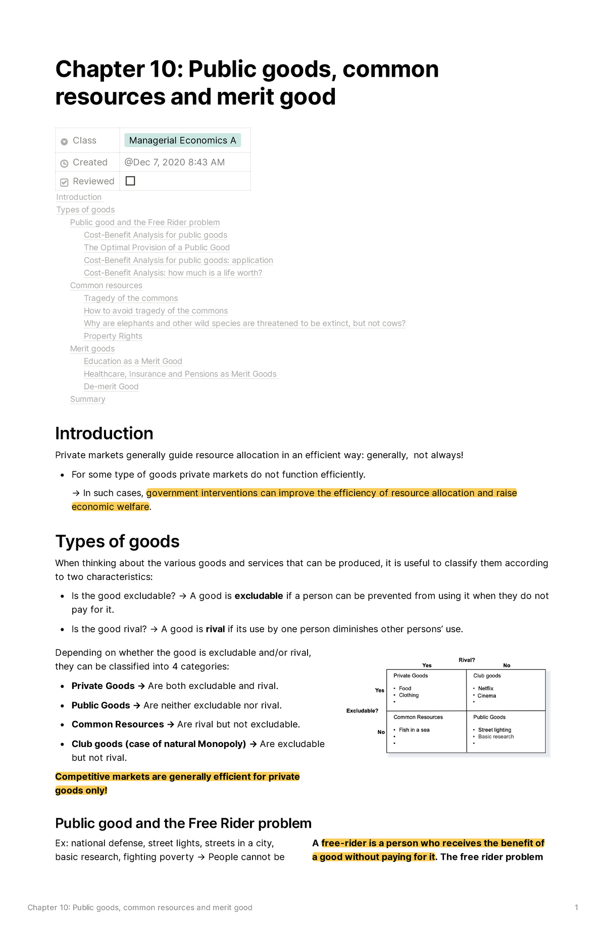 Chapter 10 - Public goods common resources and merit good - Chapter 10: Public goods, common ...