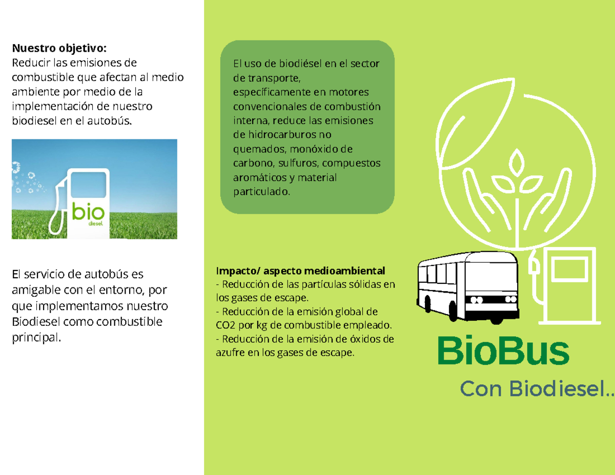 Triptico Bio Bus (1) - GUIA PROYECTO - BioBus Con Biodiesel.. El ...