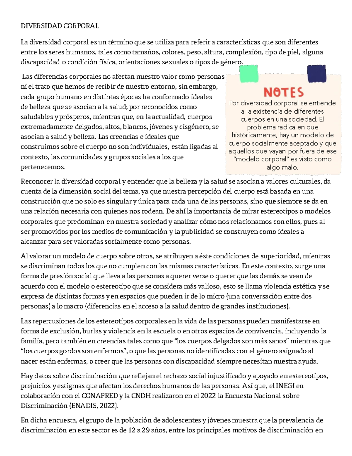 Diversidad Corporal 1 - DIVERSIDAD CORPORAL La diversidad corporal es ...