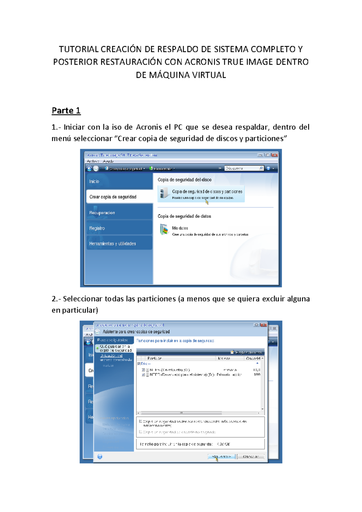 451622903 Tutorial USO Acronis Maquina Virtual - TUTORIAL CREACIÓN DE ...