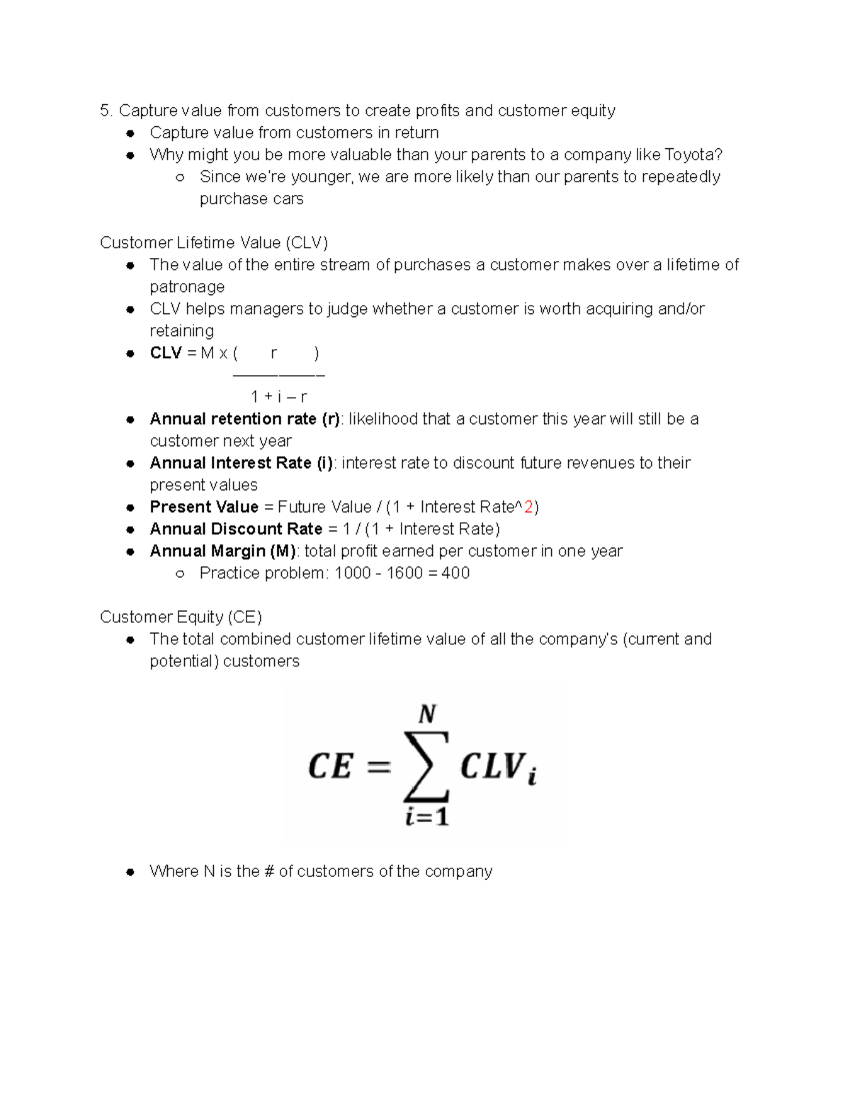 Lecture 5 – CLV - Capture value from customers to create profits and ...