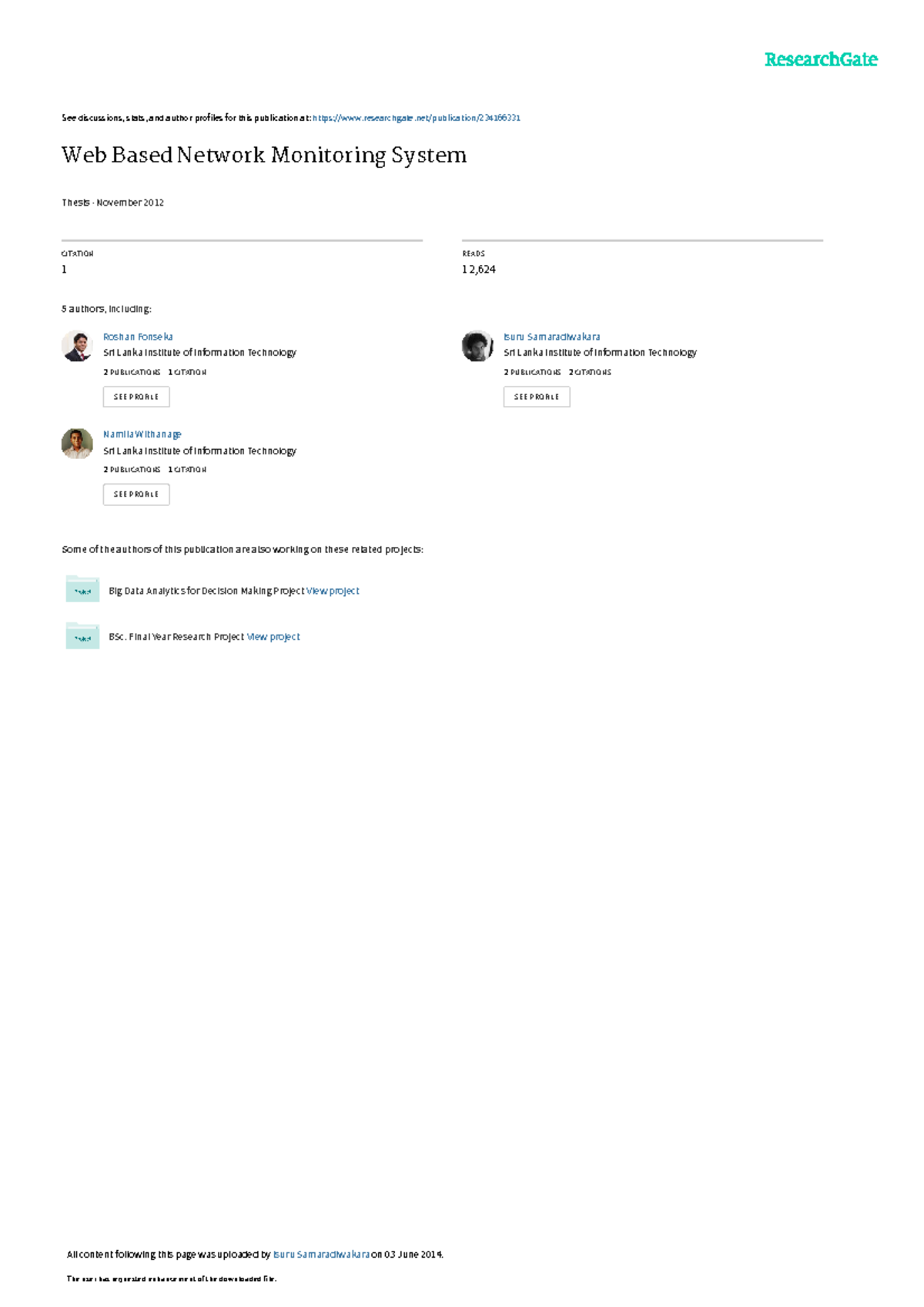 Web Based Network Monitoring - See discussions, stats, and author ...
