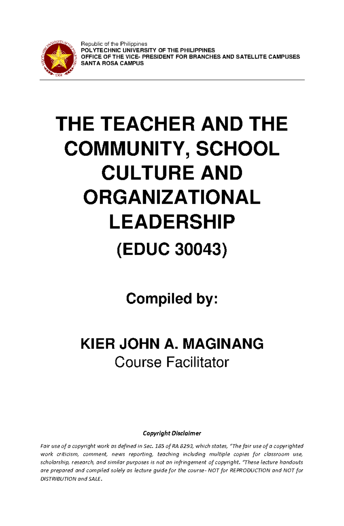 UNIT 1 Lecture WITH Assessment - Republic of the Philippines ...