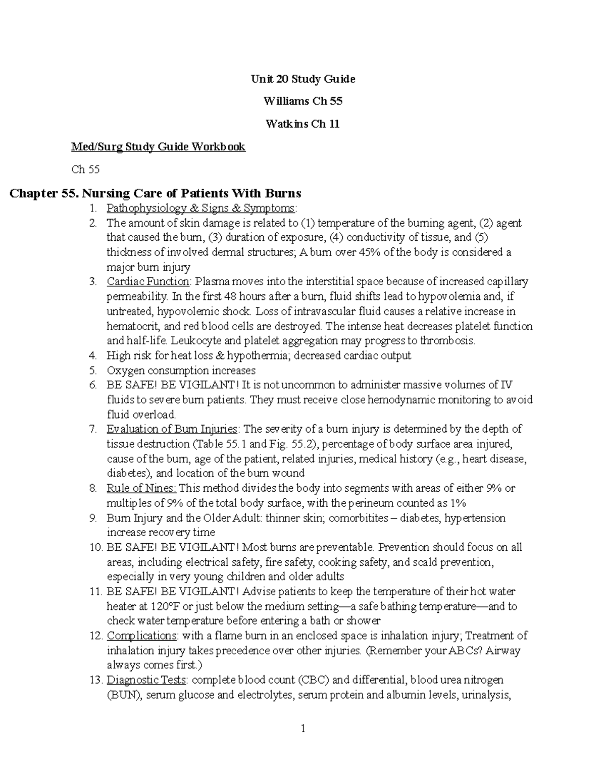 Unit 20 Study Guide - LPN NOTES - NUR 1445 - Studocu