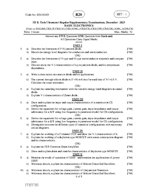Basic Electronics Syllabus - Basic Electrical and Electronics ...