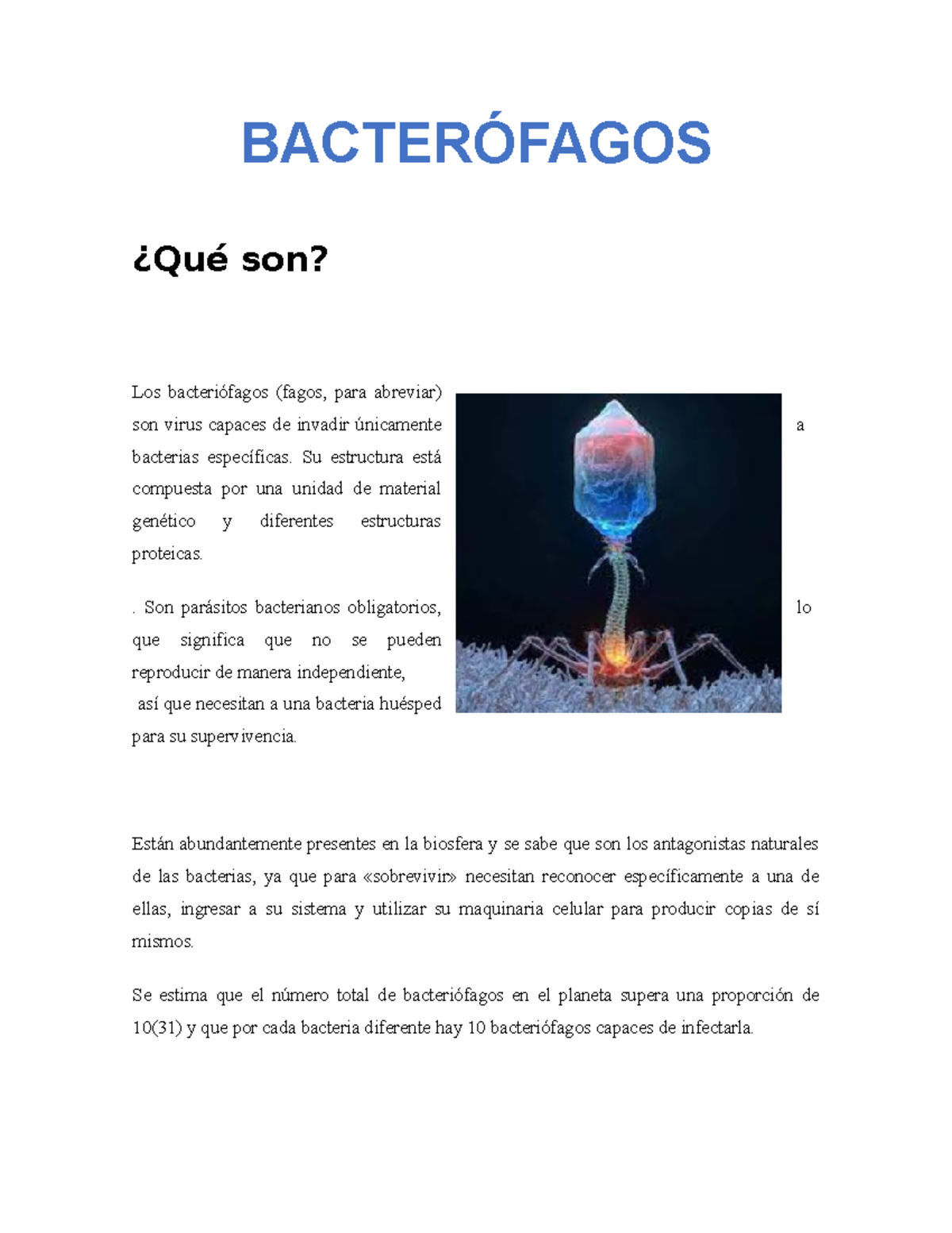 Bacteró Fagos - BACTERÓFAGOS ¿Qué son? Los bacteriófagos (fagos, para ...
