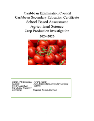 Social Studies SBA - SBA - BERBICE EDUCATIONAL INSTITUTE GRADE: 11S ...