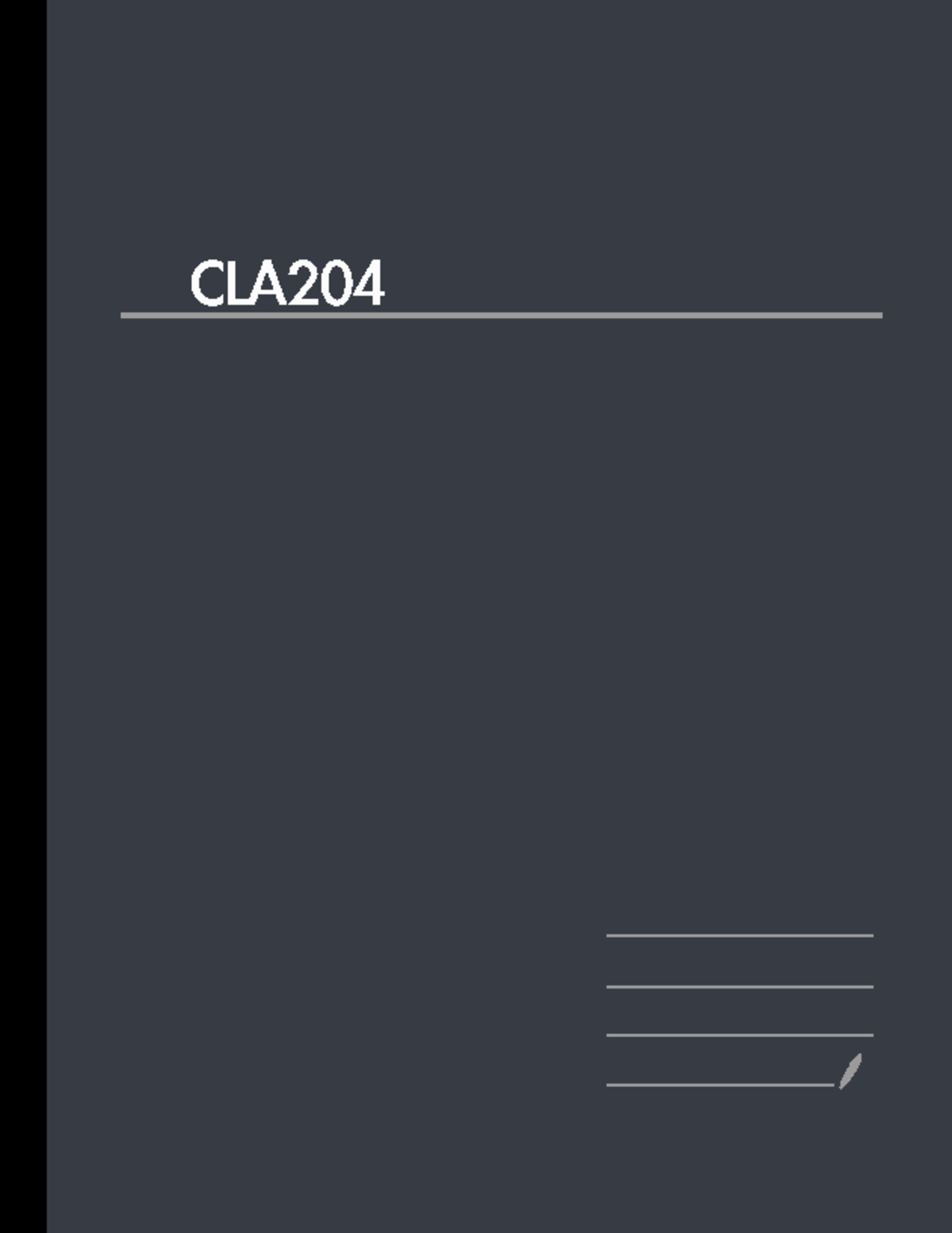 CLA204-pdf - Just the beginning of my lecture notes - CLA LECTURE 1 ...