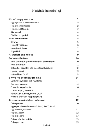 Noter OM Endokrinologi - NOTER OM ENDOKRINOLOGI: Endokrinologi er en ...