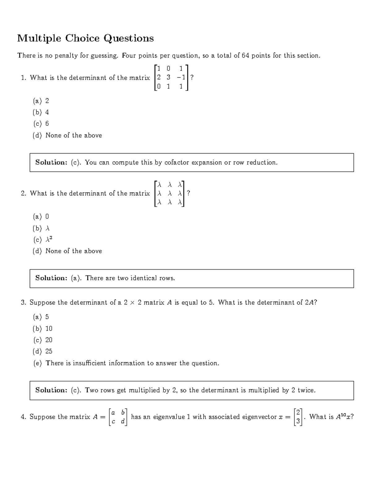 Solutions 2 mc - Bubtungg - Multiple Choice Questions There is no ...