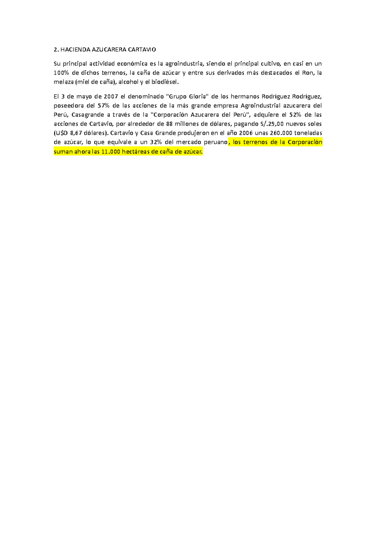 RN2 - PRODUCTO ACADEMICO 2 - 2. HACIENDA AZUCARERA CARTAVIO Su ...