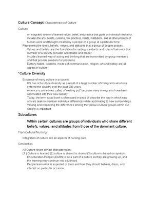 Concept of Culture - The Concept of Culture SOME DEFINITIONS · Culture ...