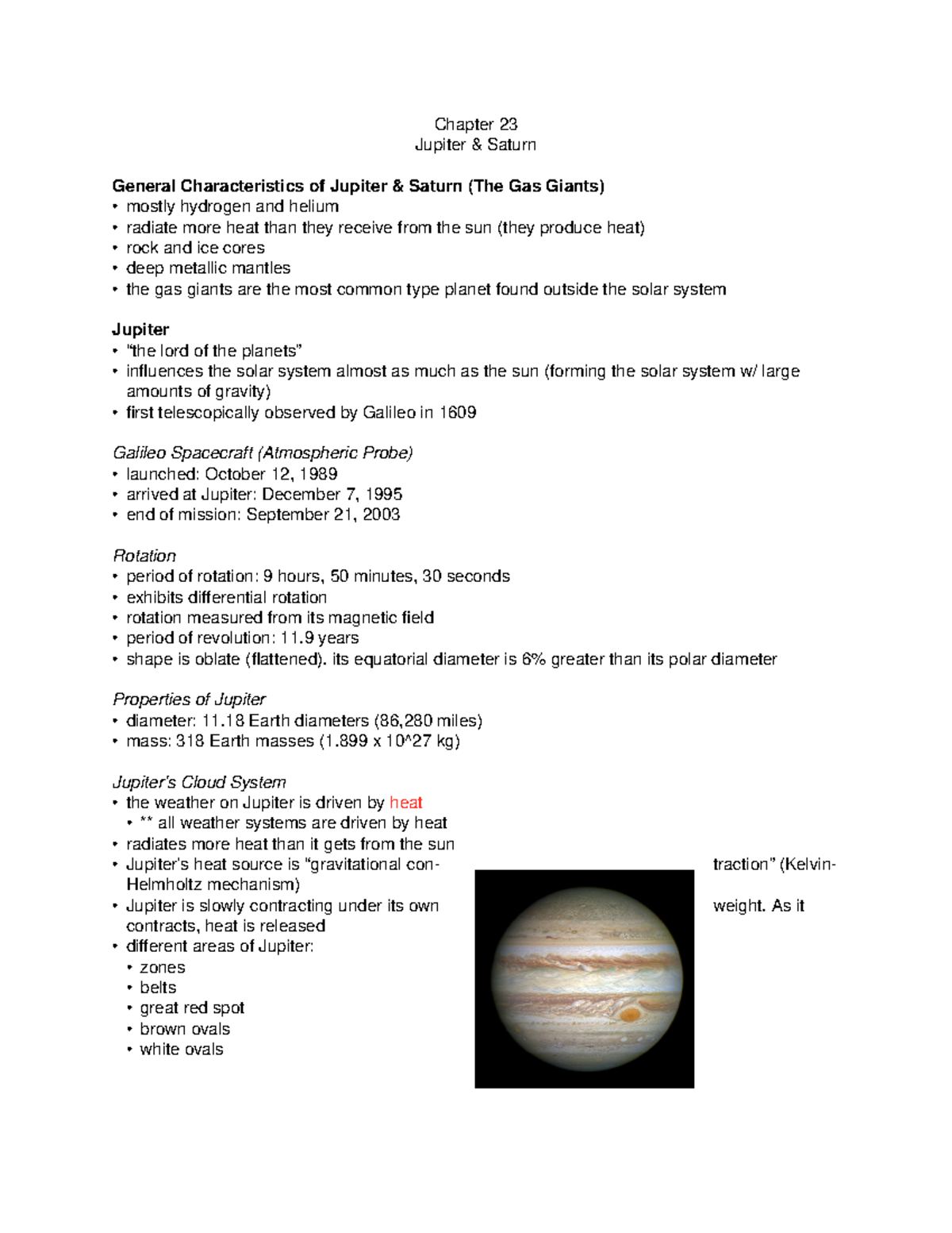 Chapter 23- Jupiter & Saturn - Chapter 23 Jupiter & Saturn General ...