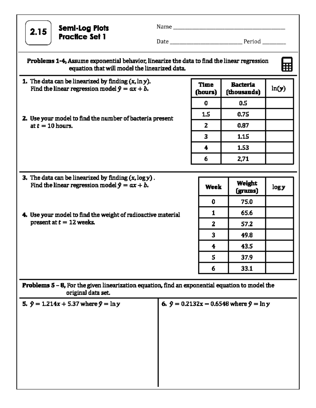 Semi-log practice set 1 - Studocu