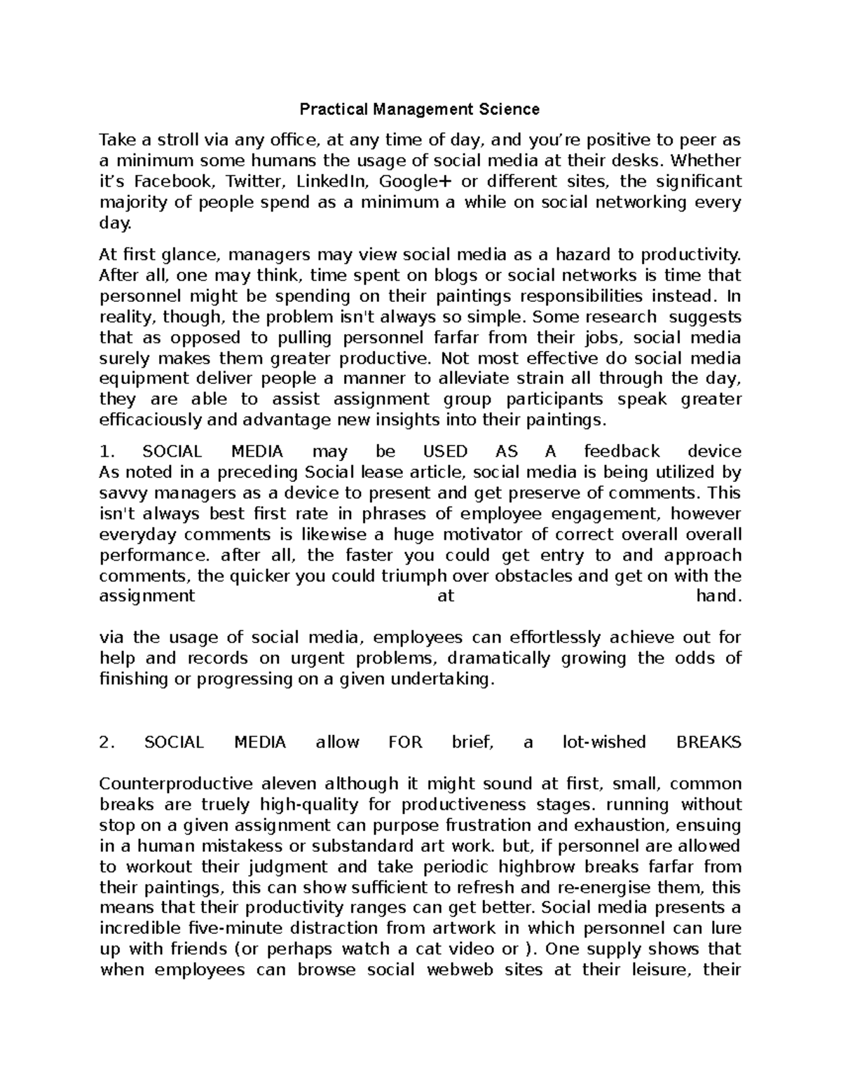 Practical Management Science 3 - Practical Management Science Take a ...