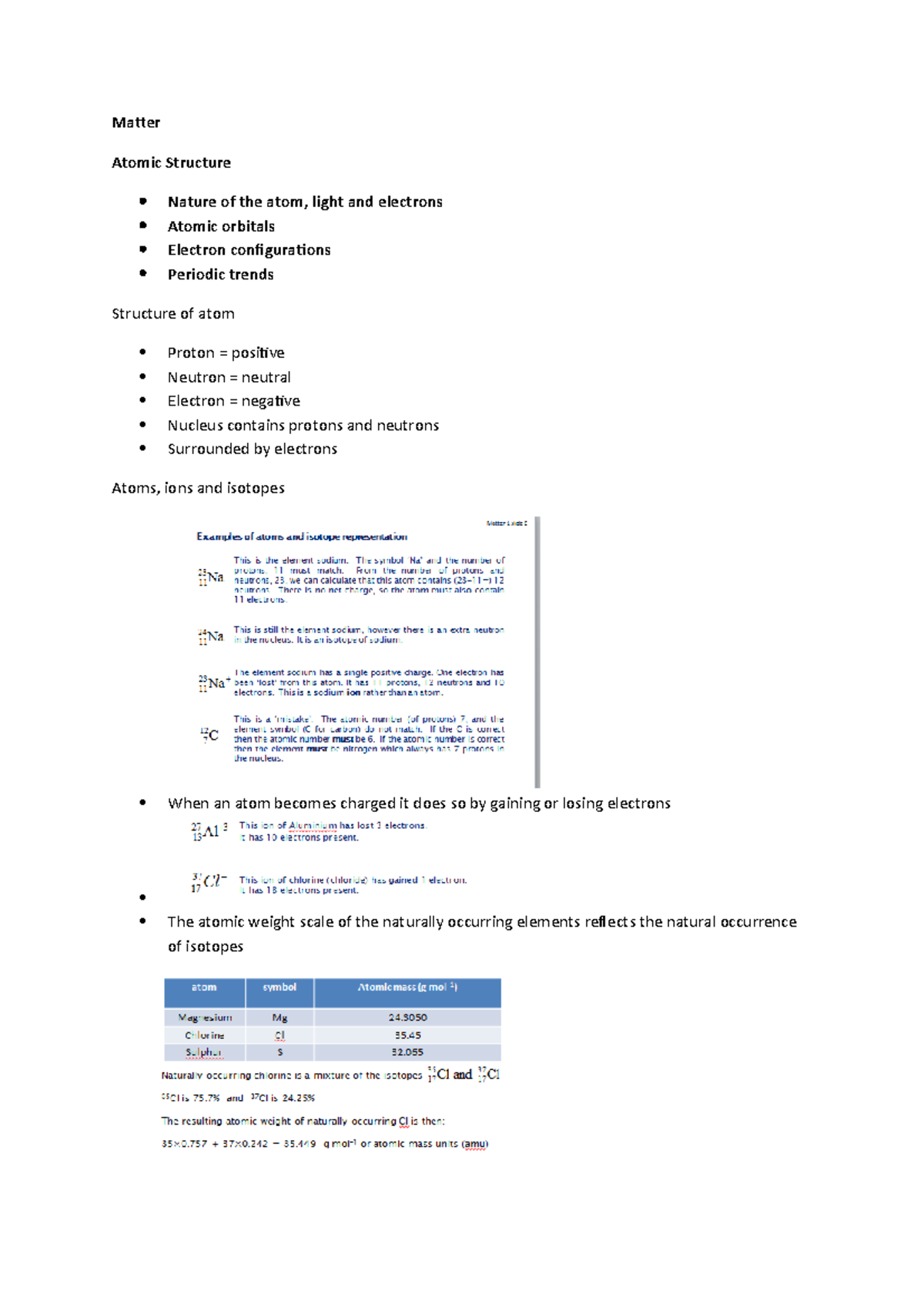 Matter 1 - mat 1 - Matter Atomic Structure Nature of the atom, light ...