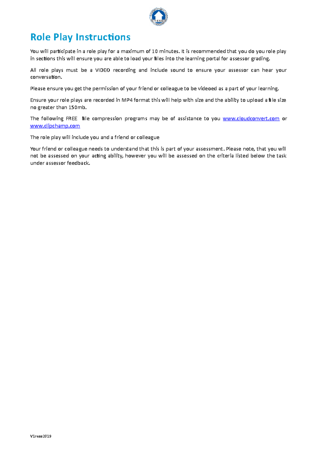 Fnscrd 301 - Role Play Instructions - FNS 50315 - Studocu