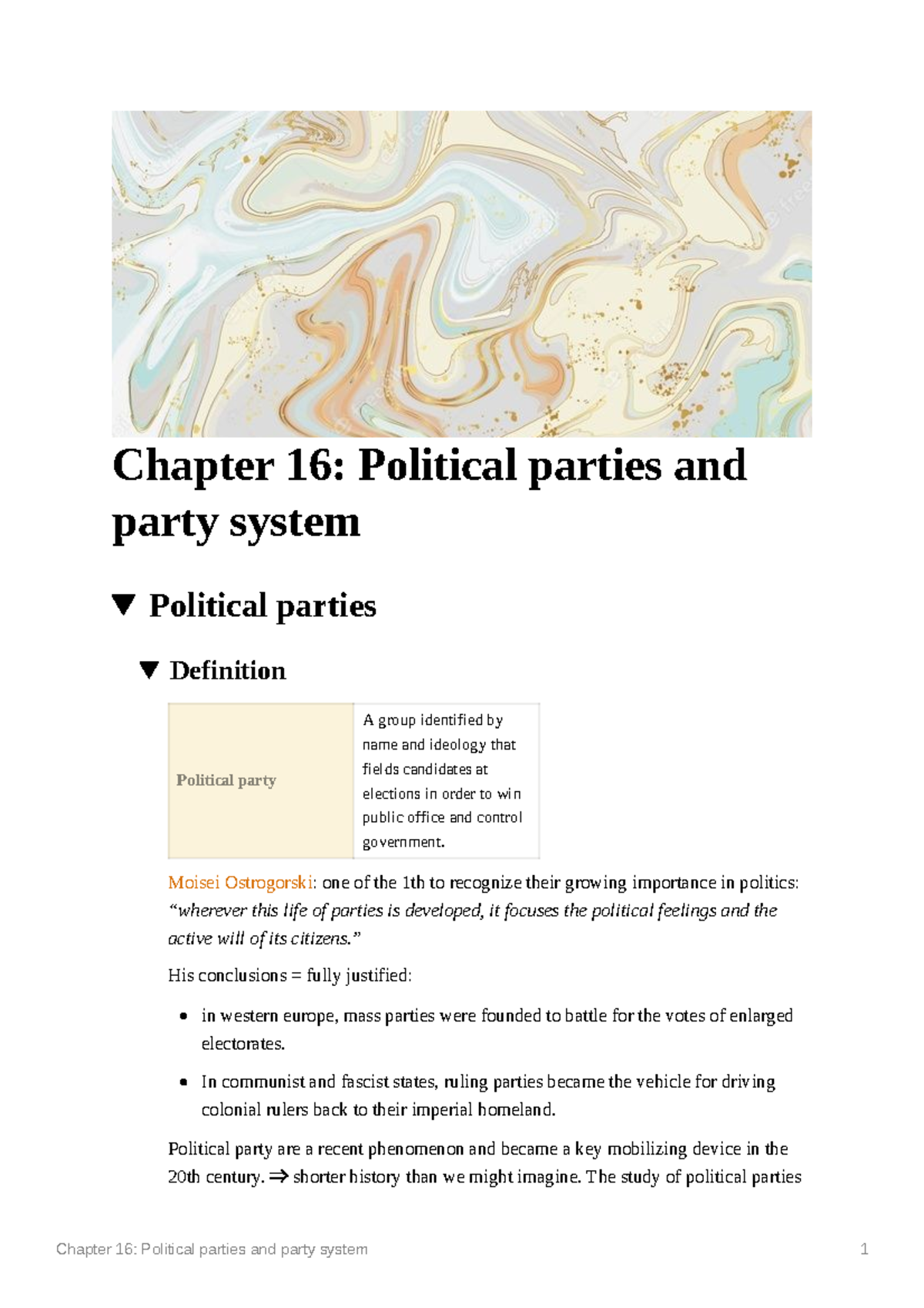 Chapter 16 - Politicalparties&partysystem - Chapter 16: Political ...