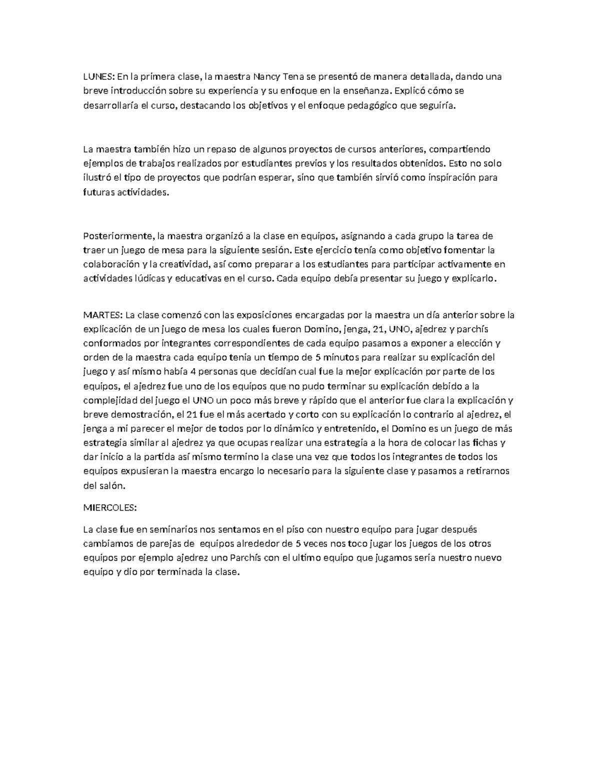 Administracion DE LA Produccion - LUNES: En la primera clase, la ...