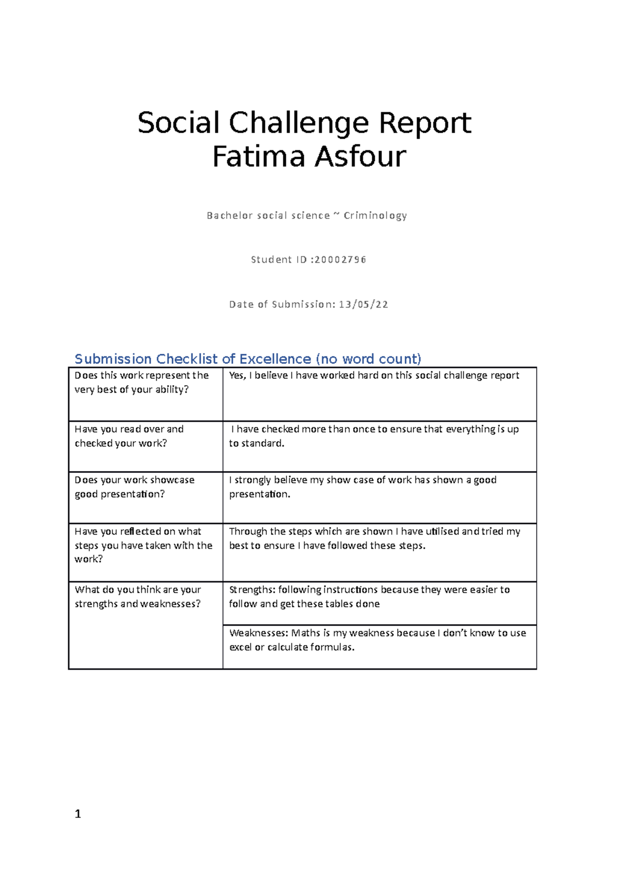 Social Challenges Report - Template - Social Challenge Report Fatima ...