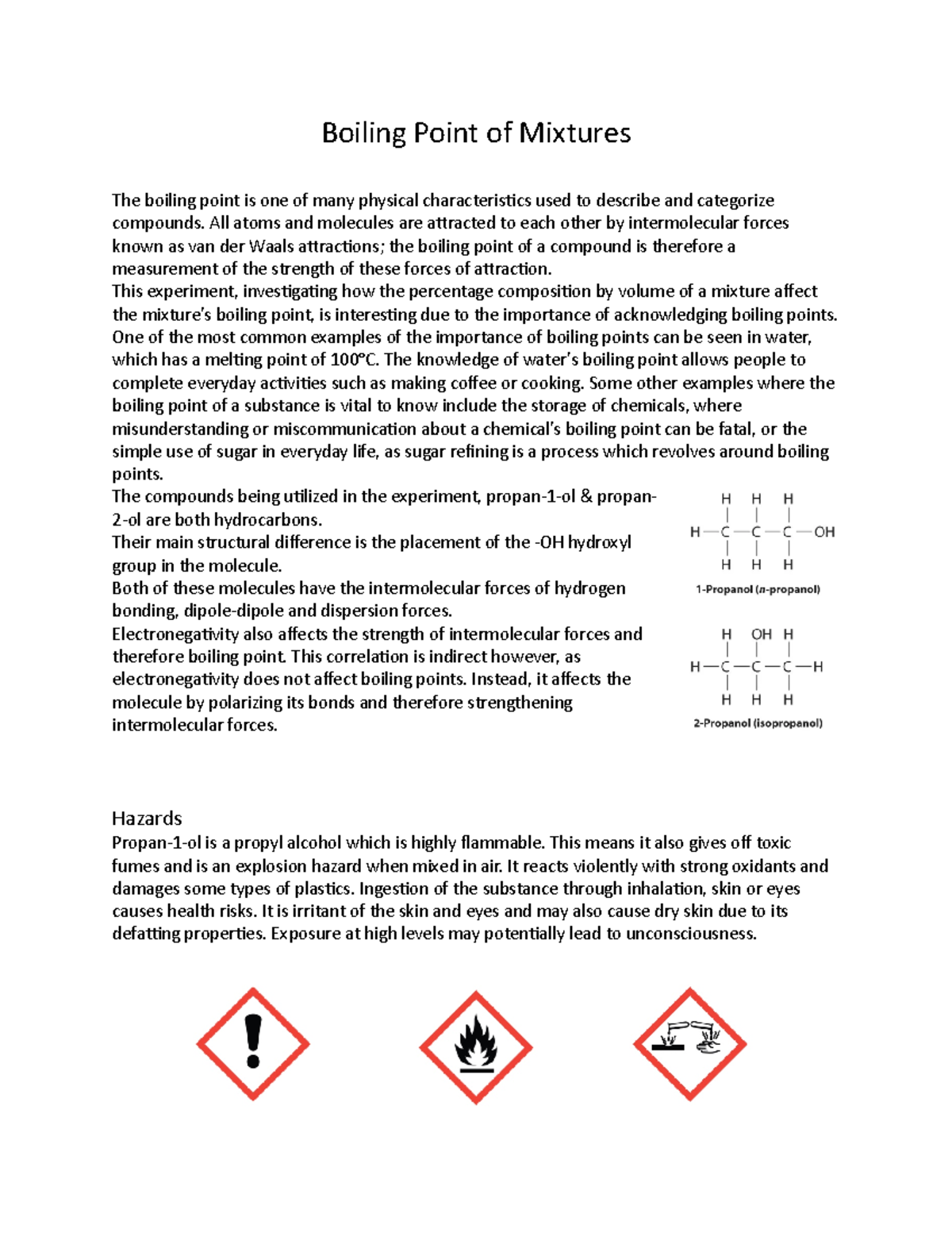 Boiling Point of Mixtures - All atoms and molecules are attracted to ...