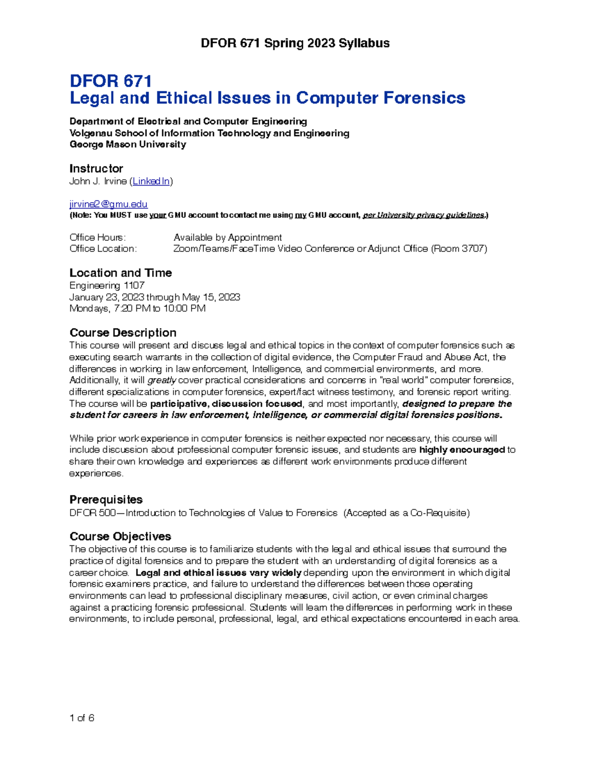 DATABASE ADMINISTRATION - DFOR 671 Legal and Ethical Issues in Computer ...